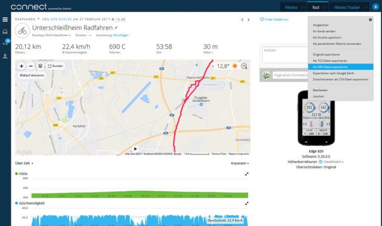 Garmin FIT Dateien ins GPX Format konvertieren » GPS Radler