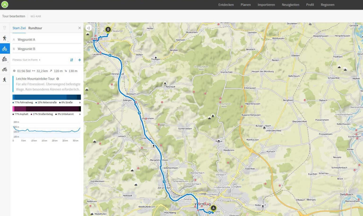 Mainradweg von Würzburg nach Karlstadt » GPS Radler