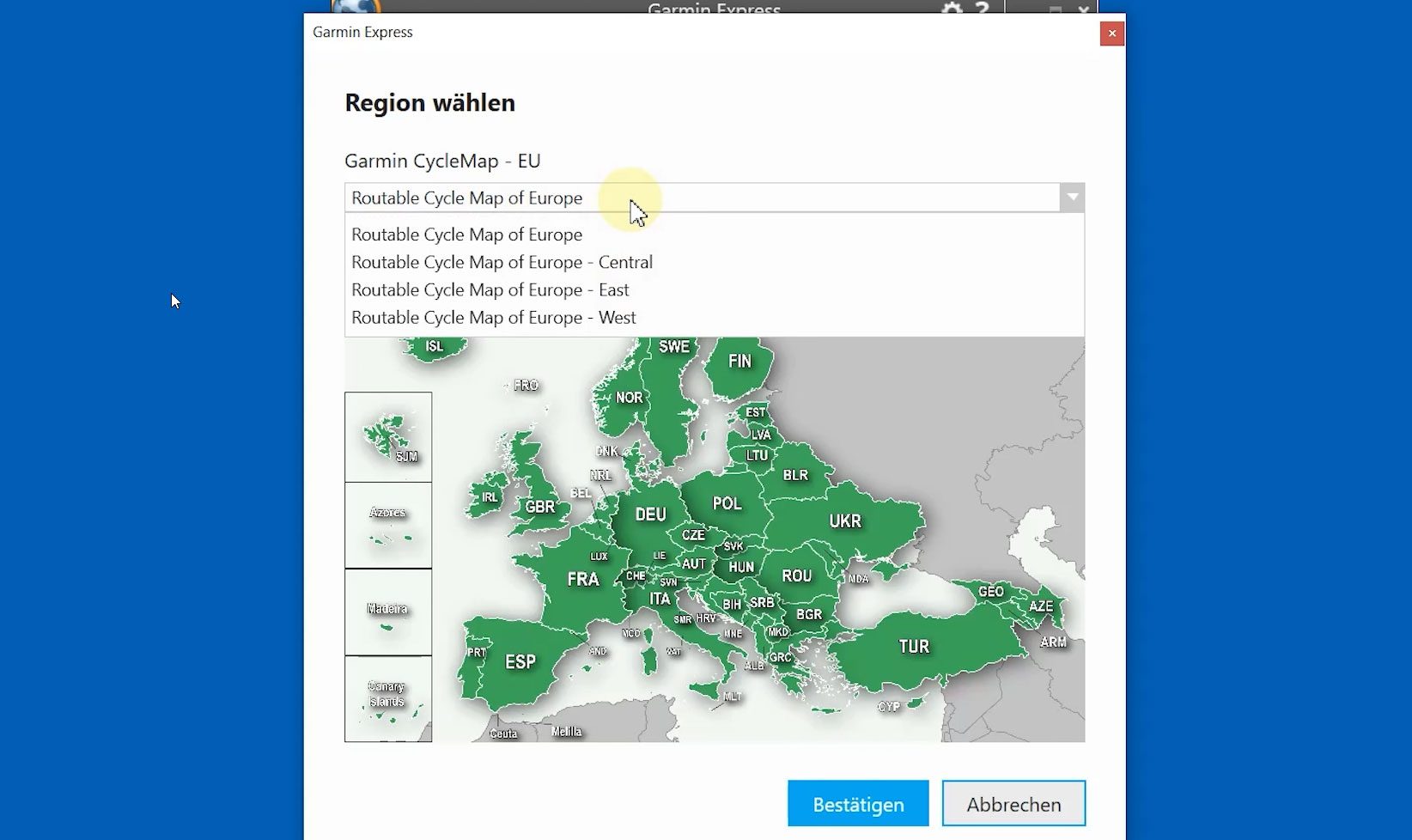 Garmin Aktuelle Karte Europa